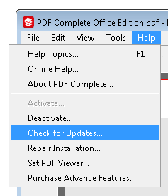 How the PDF Complete software updates. - PDF Office Edition 4.2 | PDF ...